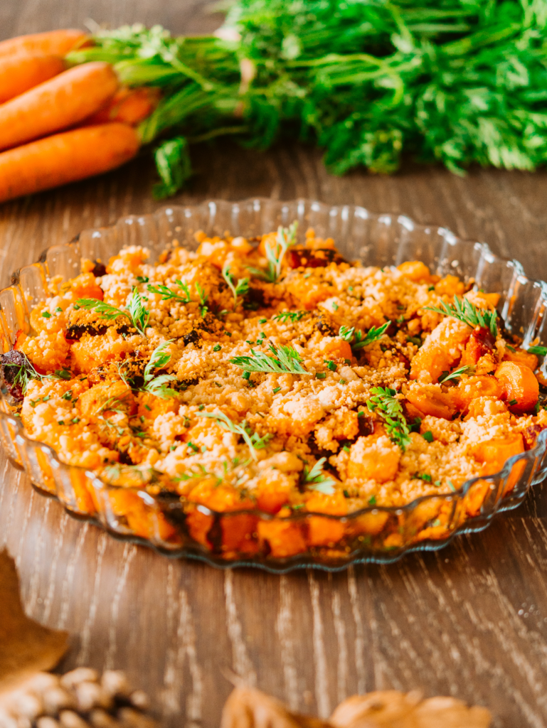 Crumble salé de carottes et chorizo - Carottes de France